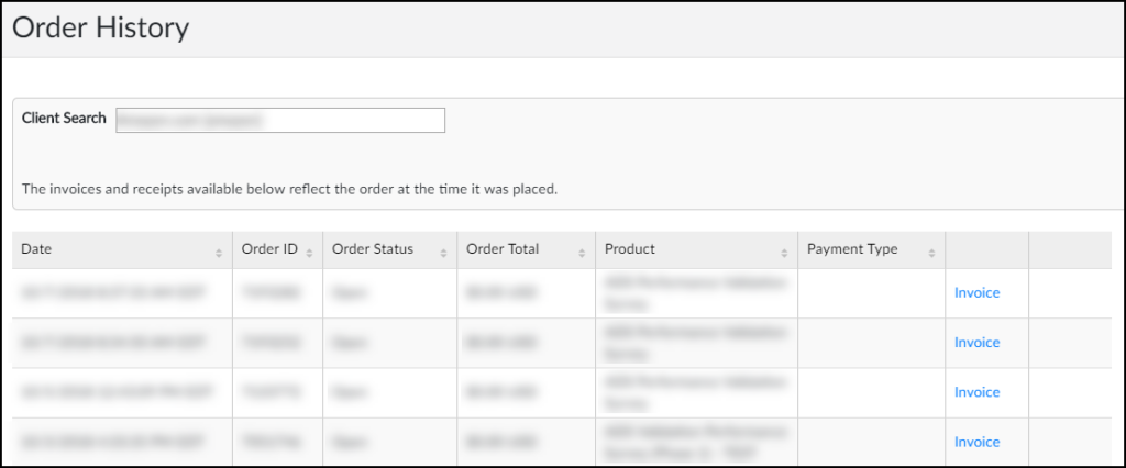 Where can I view my order history? - Talogy Knowledgebase